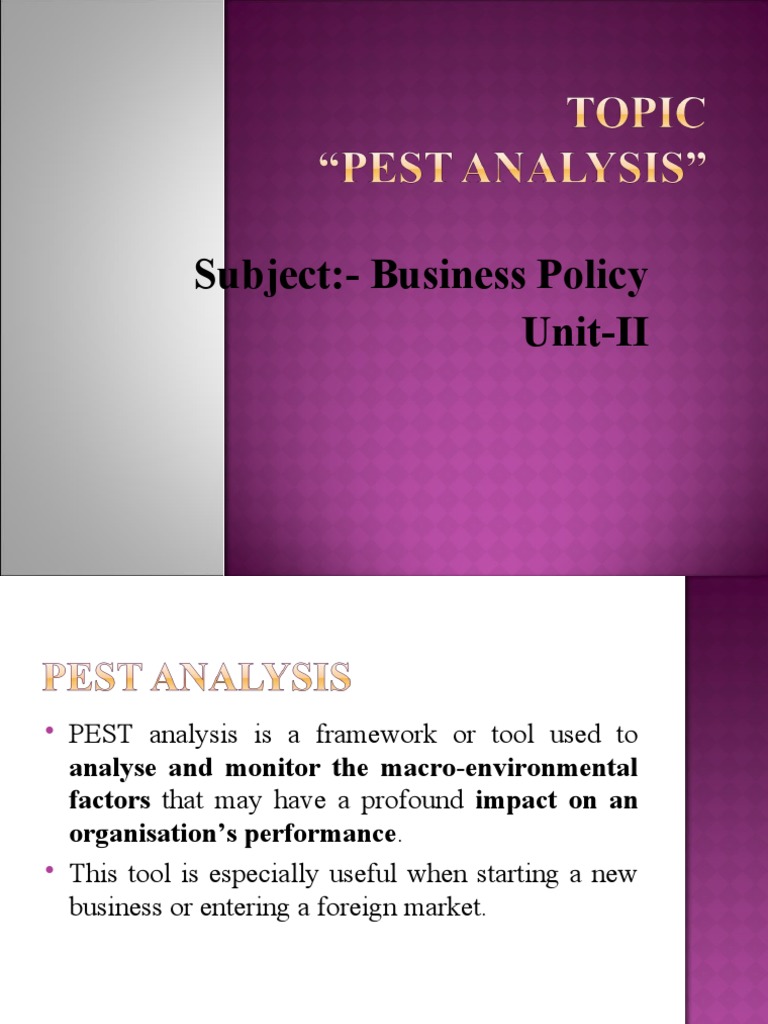 PEST MODEL New UNIT-2 | PDF | Economics | Interest