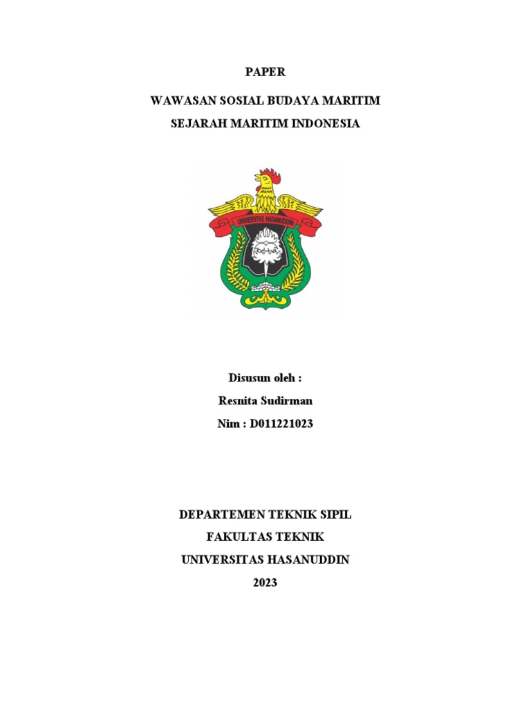 PAPER SEJARAH MARITIM INDONESIA - Resnita Sudirman - D011221023 | PDF