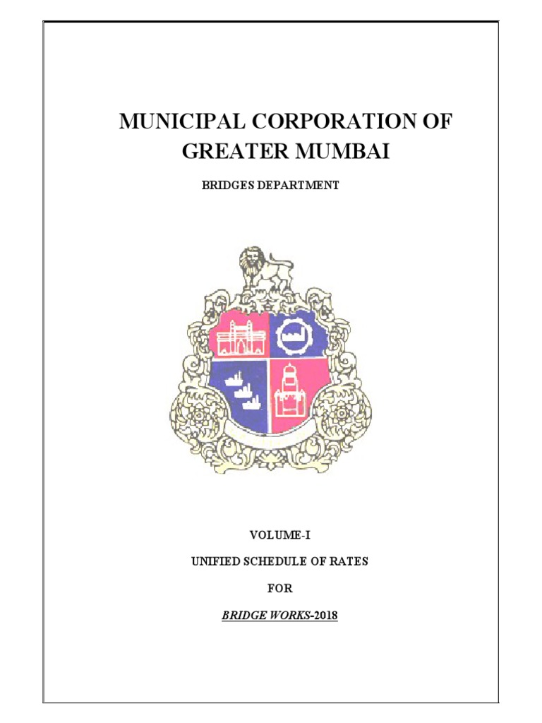 MCGM 2018 Bridge Works Rate Schedule | PDF