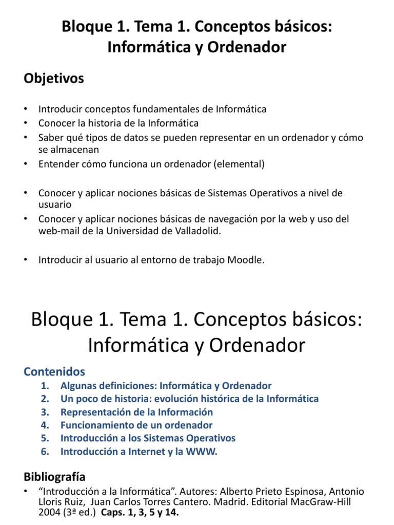 Conceptos básicos: Informática y Ordenador | PDF | Almacenamiento de datos de la computadora ...