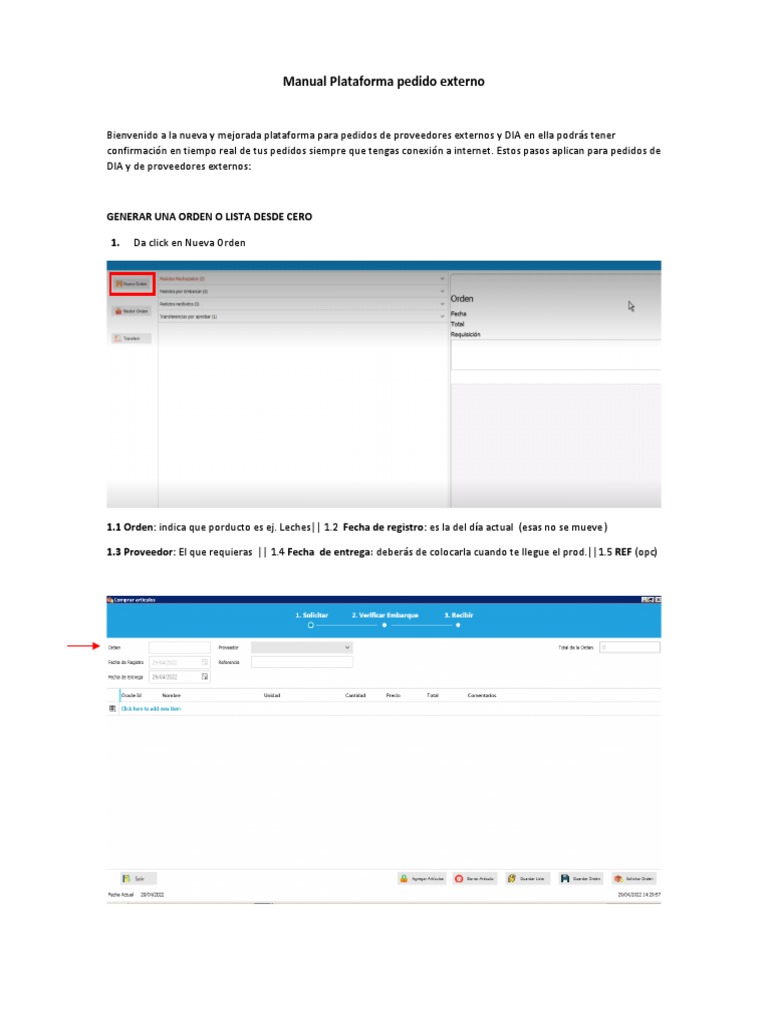 Manual Pedidos LALA PDF | PDF