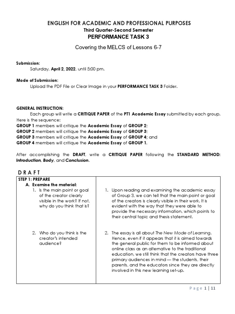 R2 Critique Paper Performance Task 3 | PDF