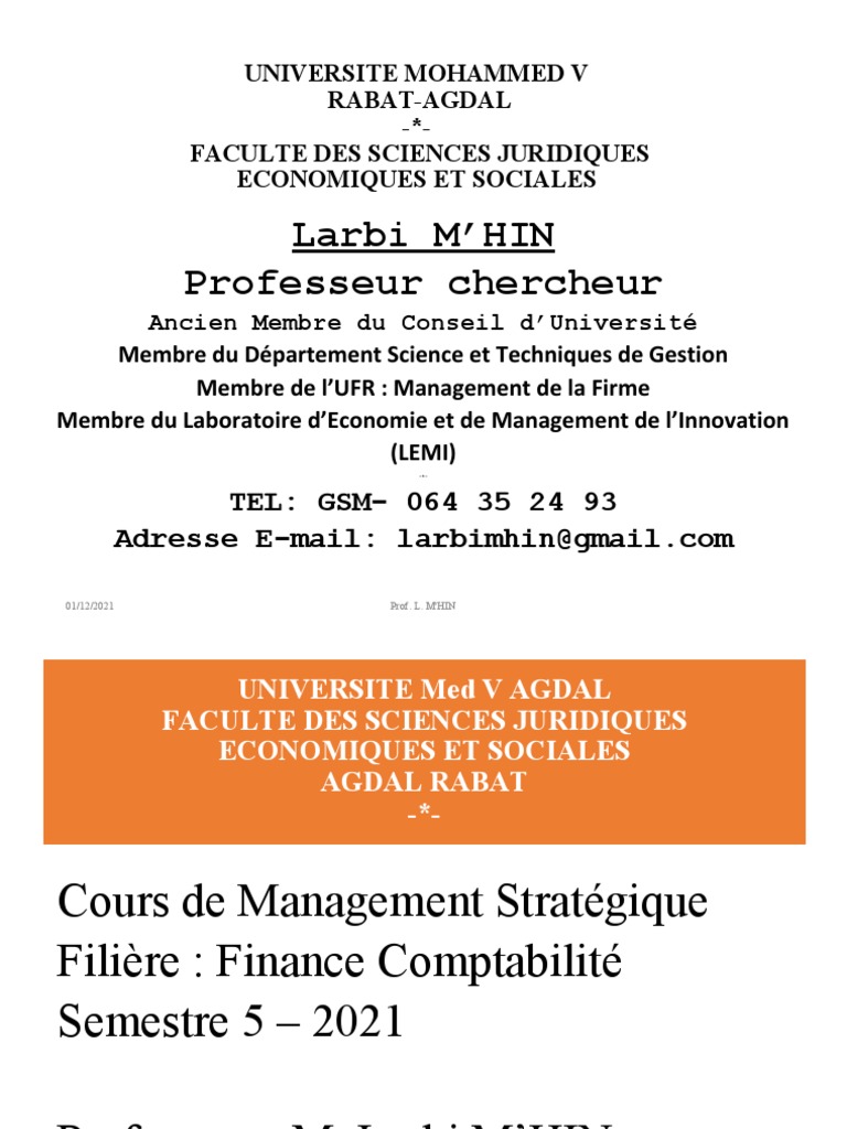 Cours Management Strategique 2021 PDF | PDF