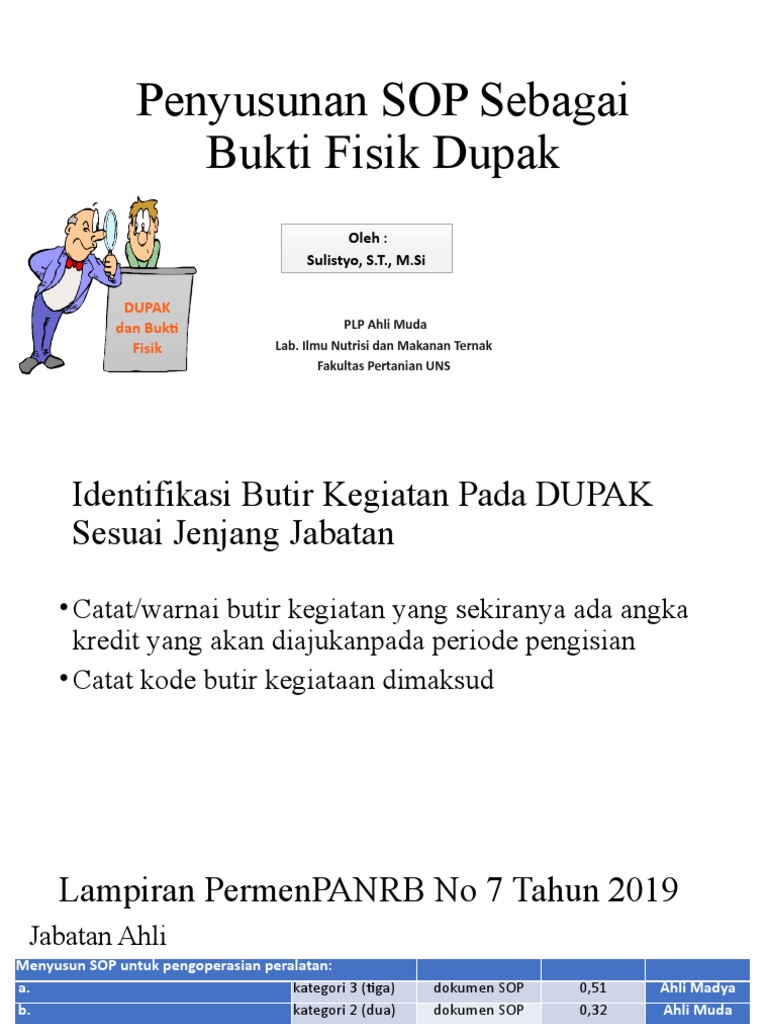 Penyusunan SOP Sebagai Bukti Fisik Dupak | PDF