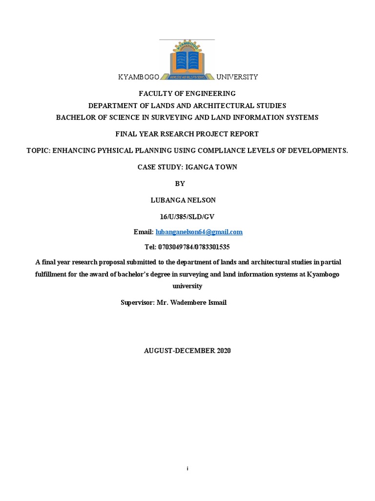 PROJECT FINAL YEAR REPORT DRAFT1 LUBANGA NELSON NEW - 2nd - Dec - 2020 | PDF