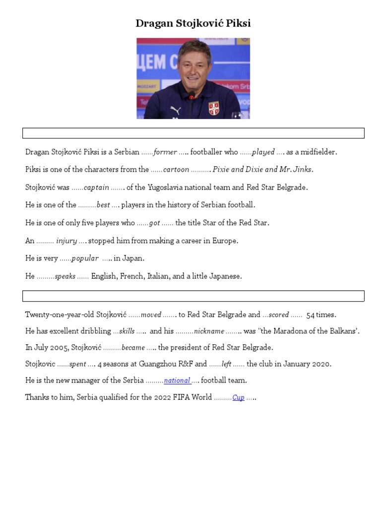 Dragan Stojković: Serbian Football Legend | PDF