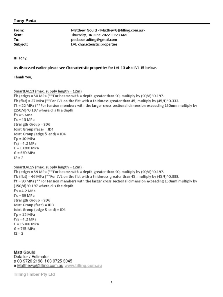 LVL 13 vs LVL 15 Properties Comparison | PDF
