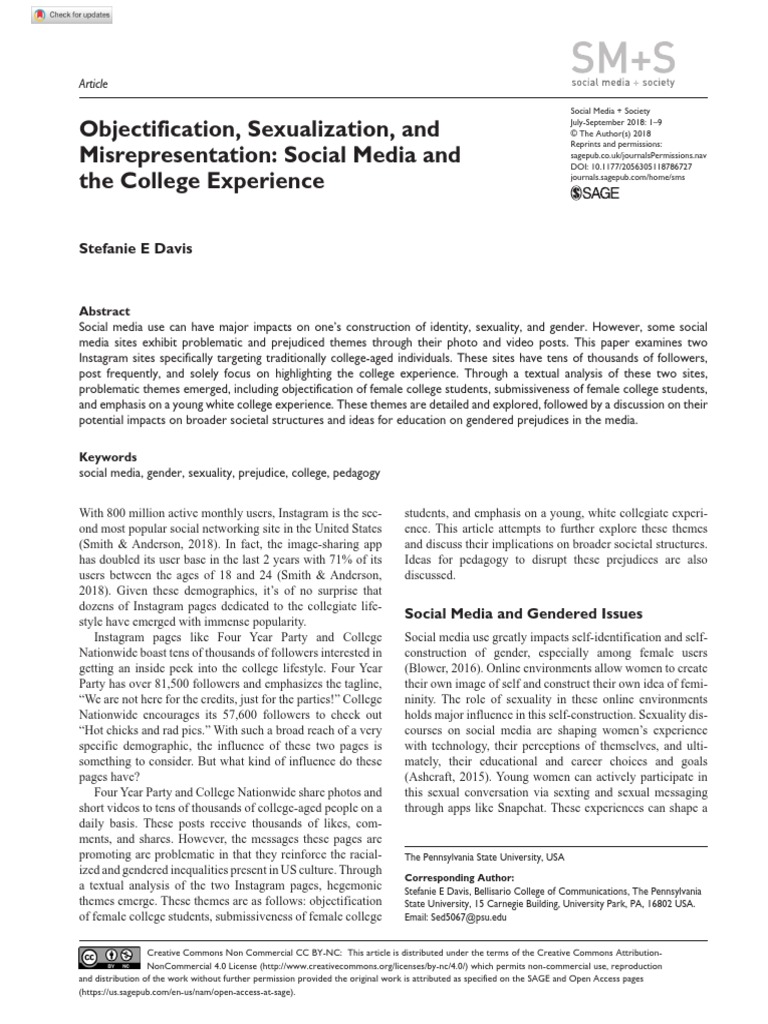 Objectification Sexualization and Misrepresentatio PDF | PDF