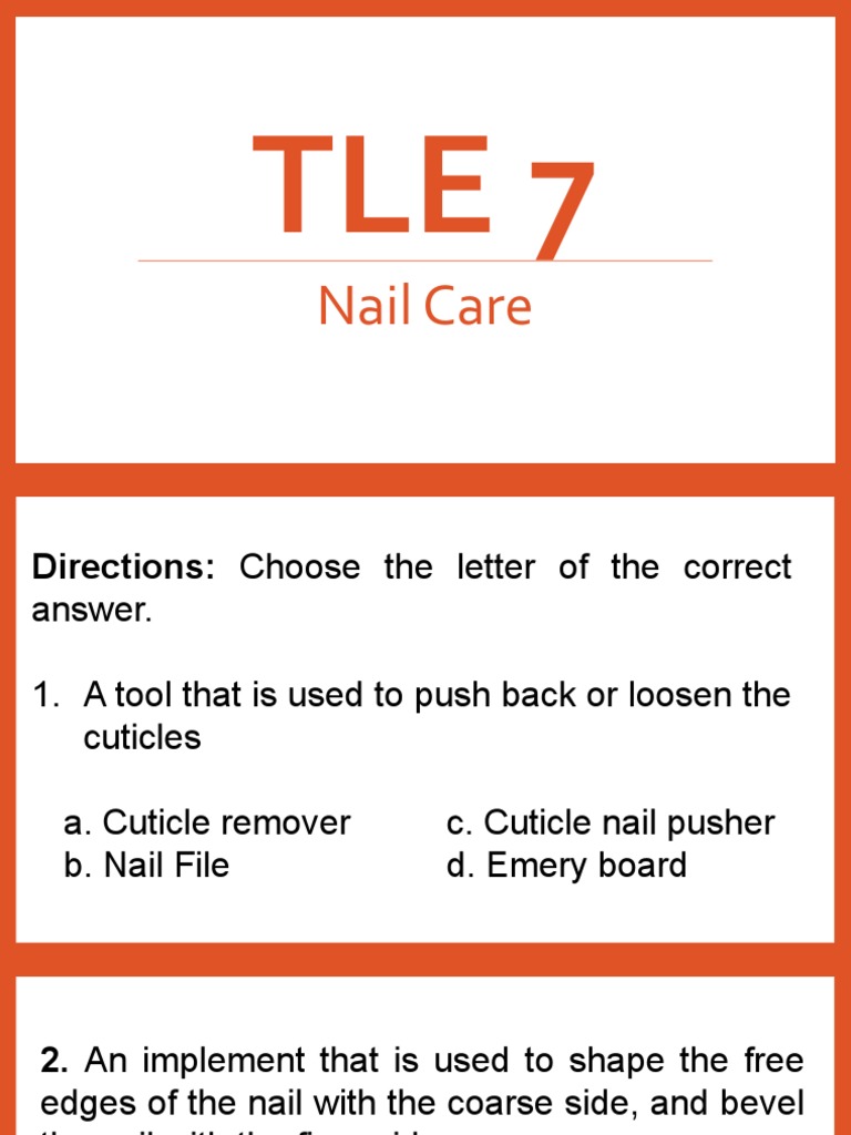 q3 Tle7 | PDF | Nail (Anatomy)