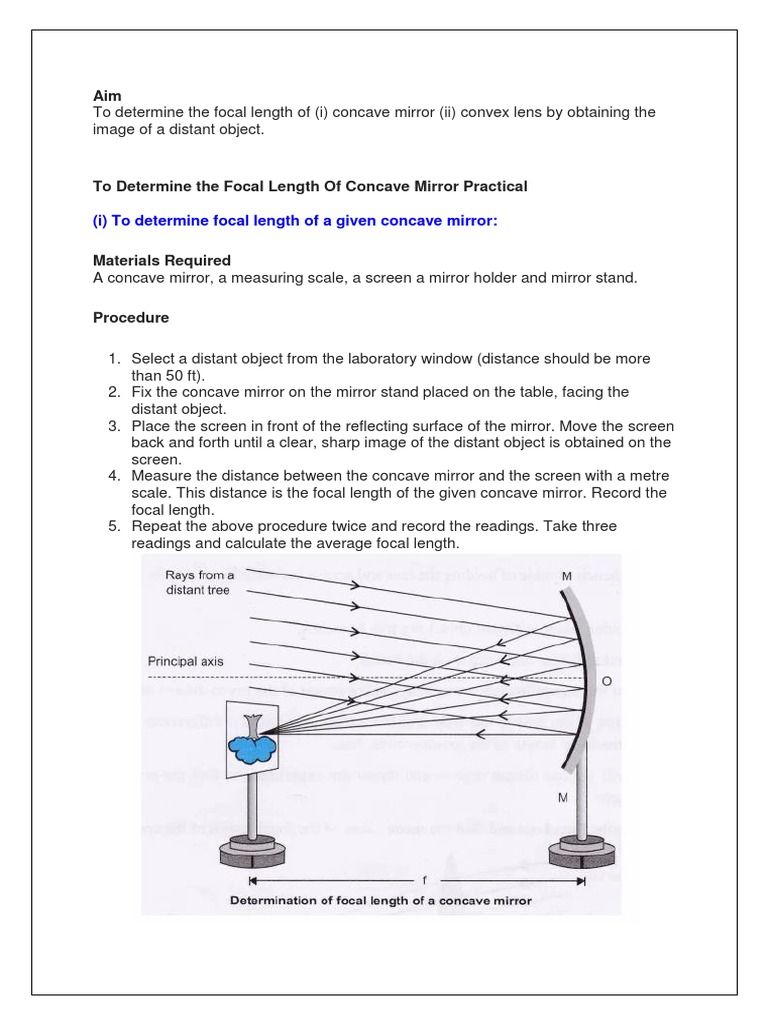 Physics Practical 1 PDF | PDF | Mirror | Sphere