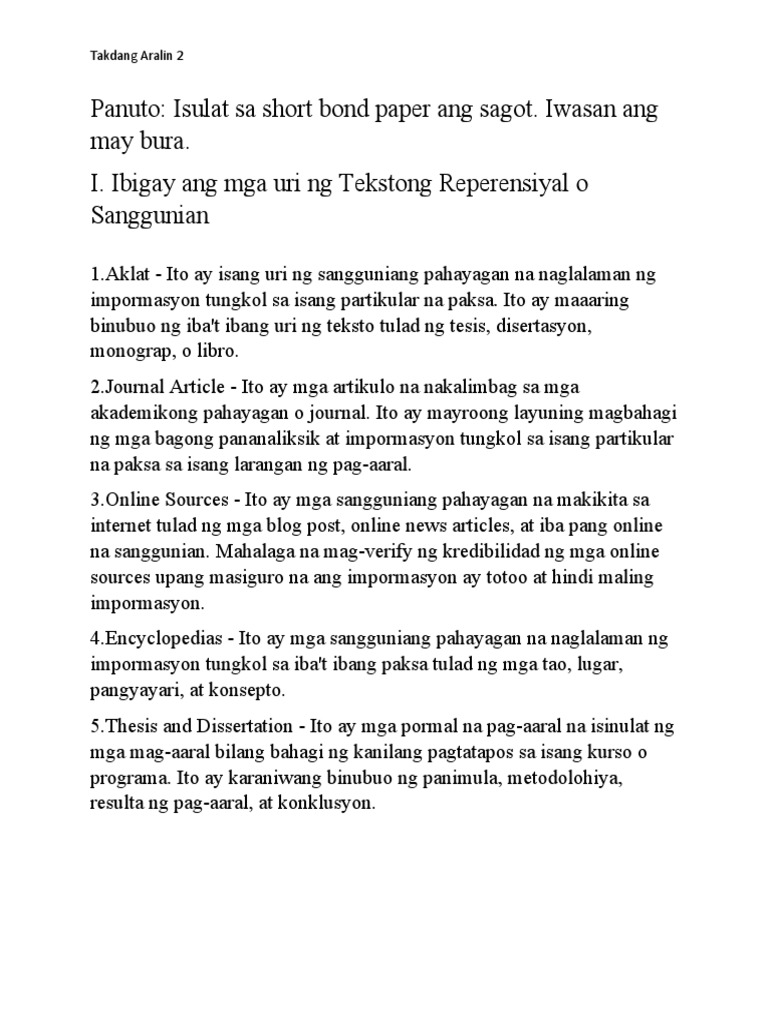 PagPag Takdang Aralin | PDF