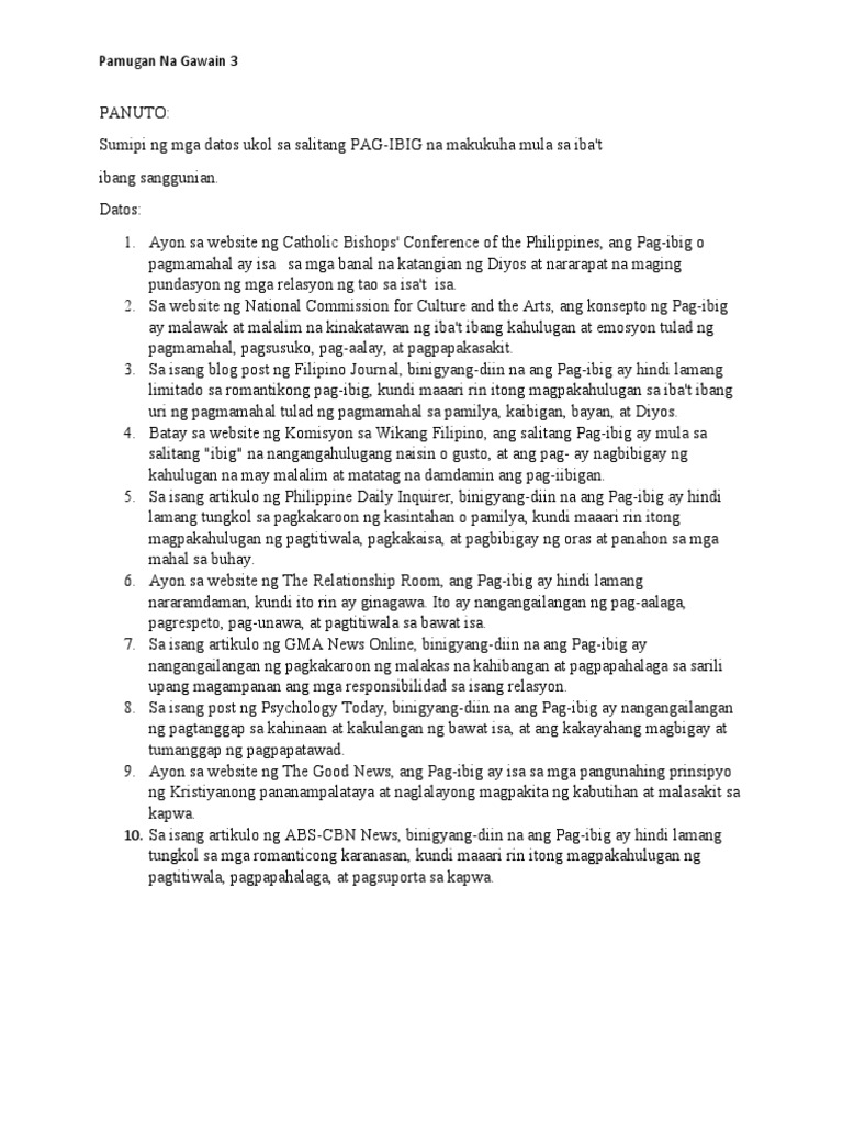 Pamungad PAGPAG | PDF