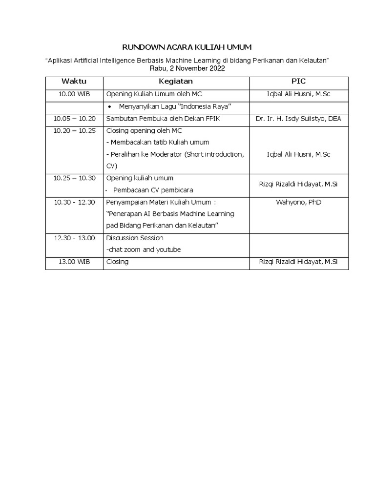 Rundown Kuliah Umum AI | PDF