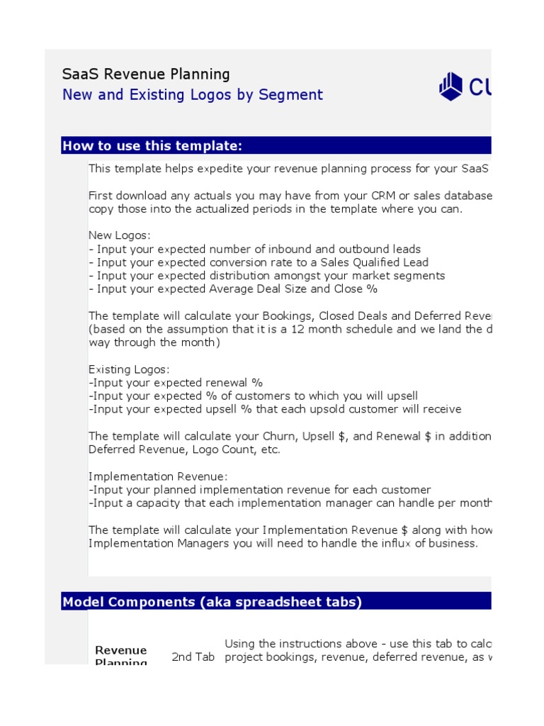 SaaS Revenue Model-1-1 | PDF