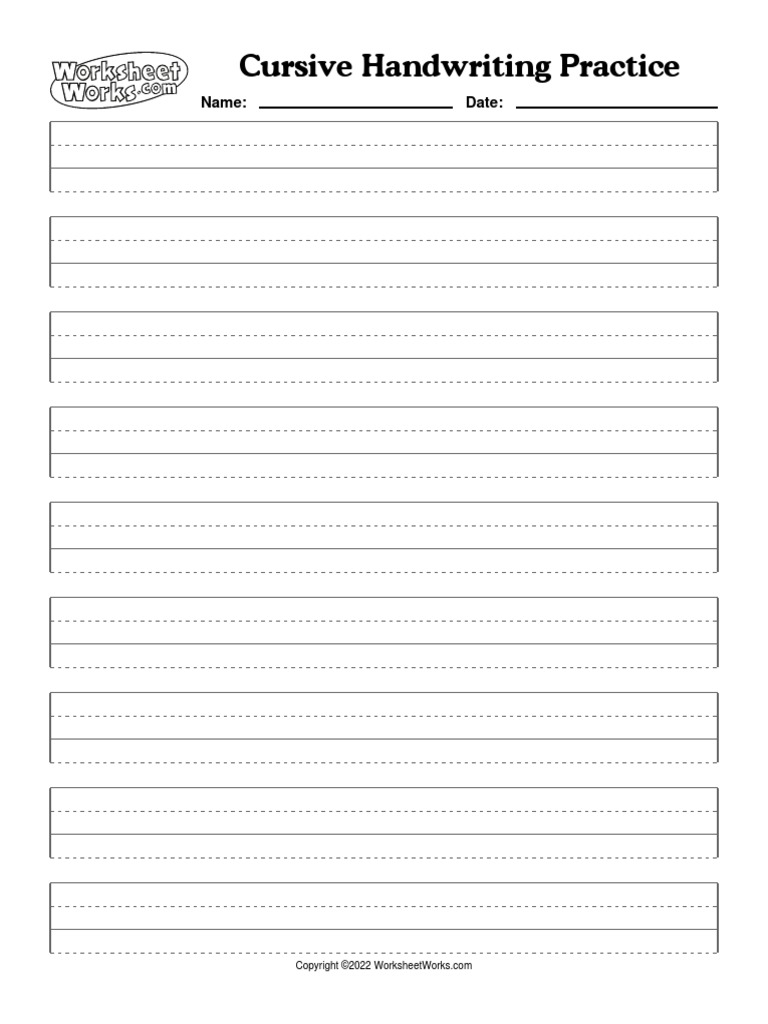 WorksheetWorks Cursive Handwriting Practice 1 PDF | PDF WorksheetWorks Cursive Handwriting Practice 1 PDF | PDF