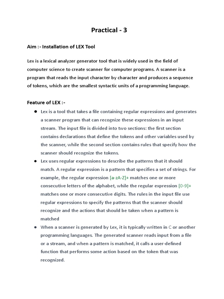 Compiler Design Practical File - Removed | PDF