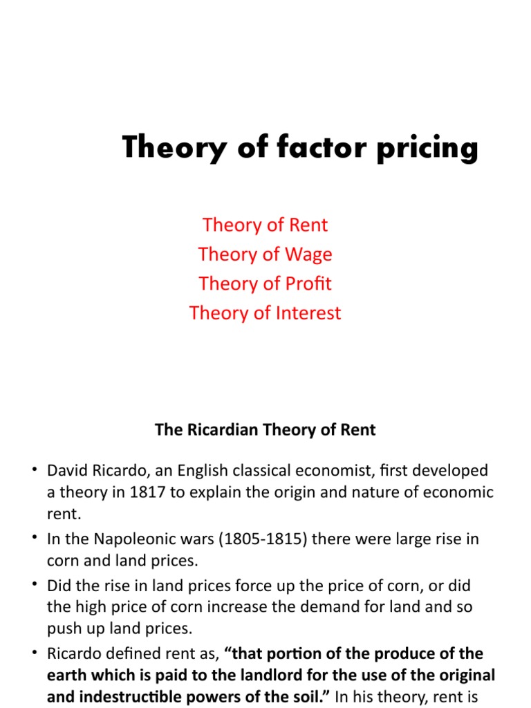 Ricardian Theory of Rent | PDF | Supply (Economics) | Demand