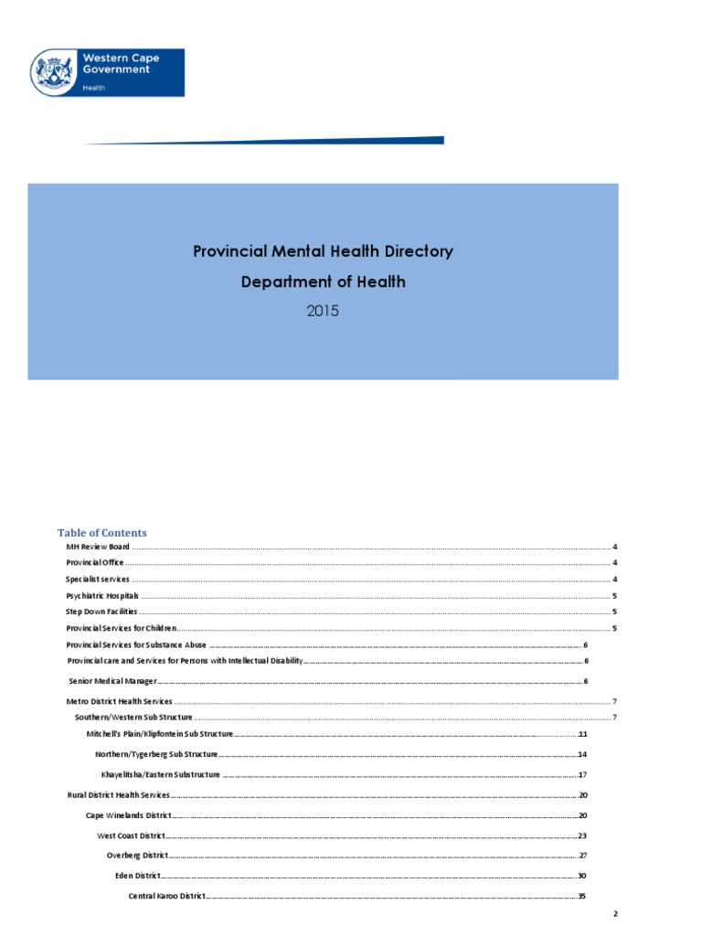 Doh Mental Health Resource Directory 2015 Pdf