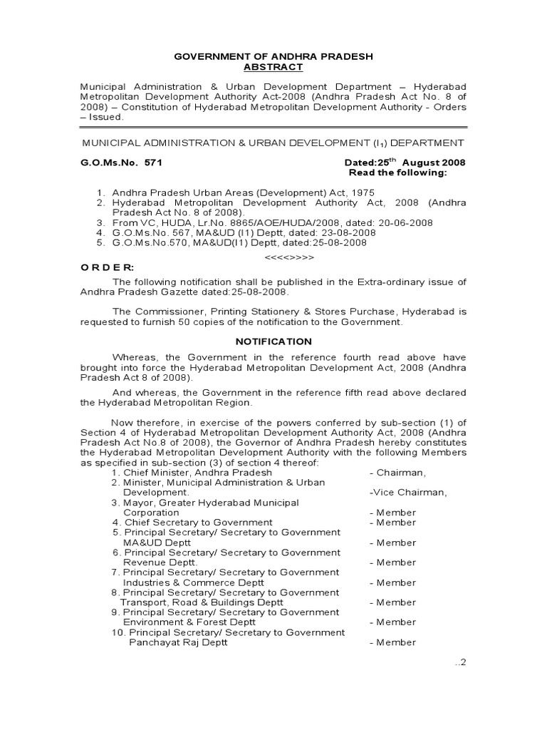 HMDA Notification 3 - Constitution of HMDA PDF | PDF | Governance ...