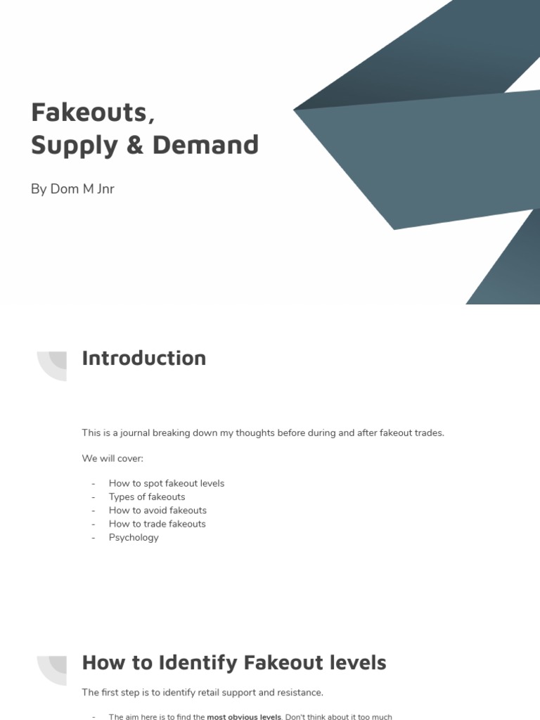 Fakeouts, Supply & Demand. (@dom M JNR) PDF | PDF