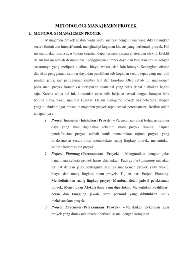 Metodologi Proyek | PDF