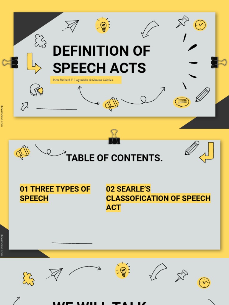 Definition of Speech Acts | PDF