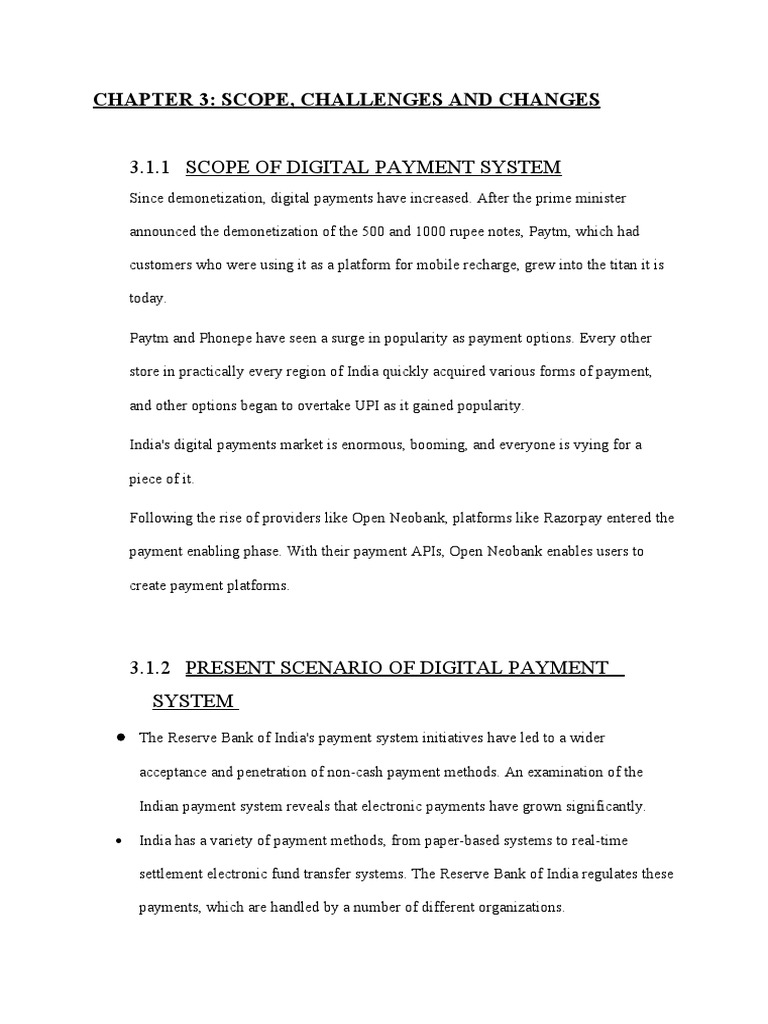 Scope Of Digital Payment System Pdf 