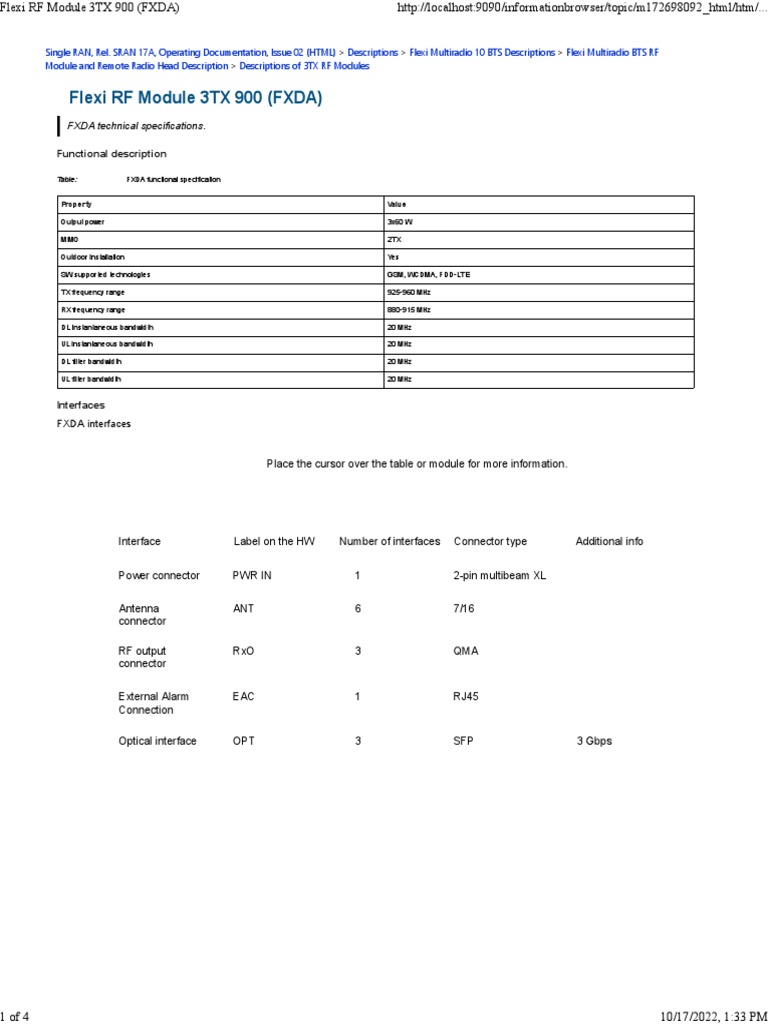 Flexi RF Module 3TX 900 (FXDA) PDF | PDF