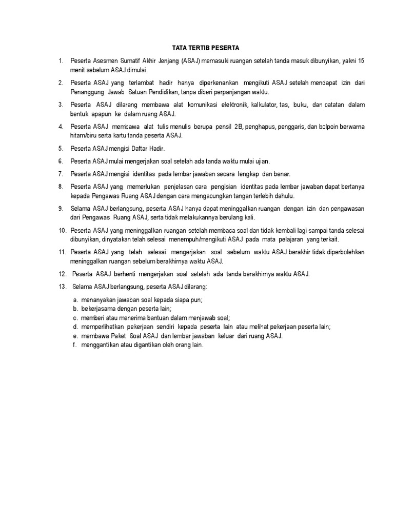 Tata Tertib Peserta PDF | PDF