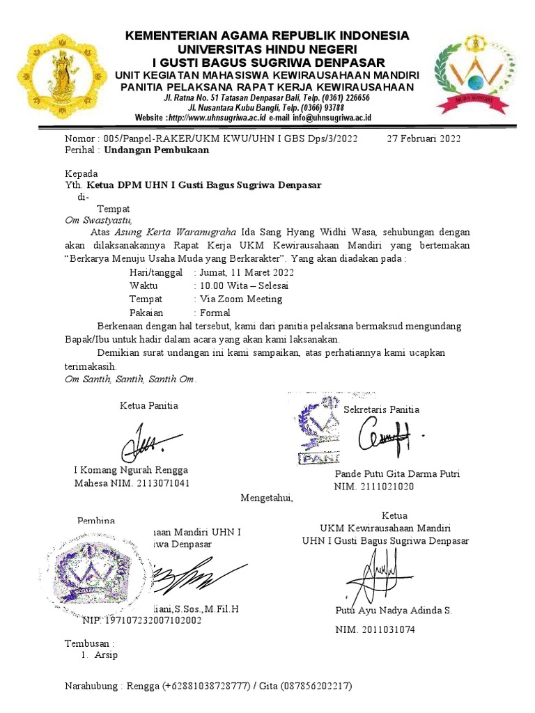 Surat Undangan DPM | PDF