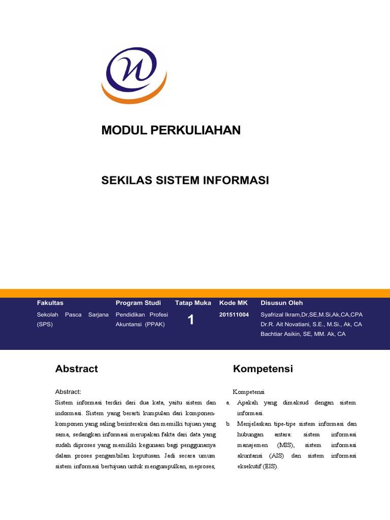 Sistem Informasi & Pengendalian Internal PDF | PDF