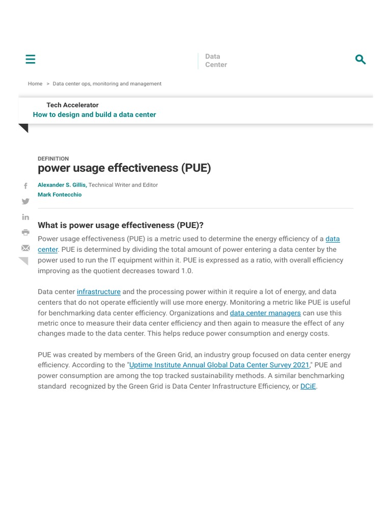 What is PUE - Power Usage Effectiveness | PDF