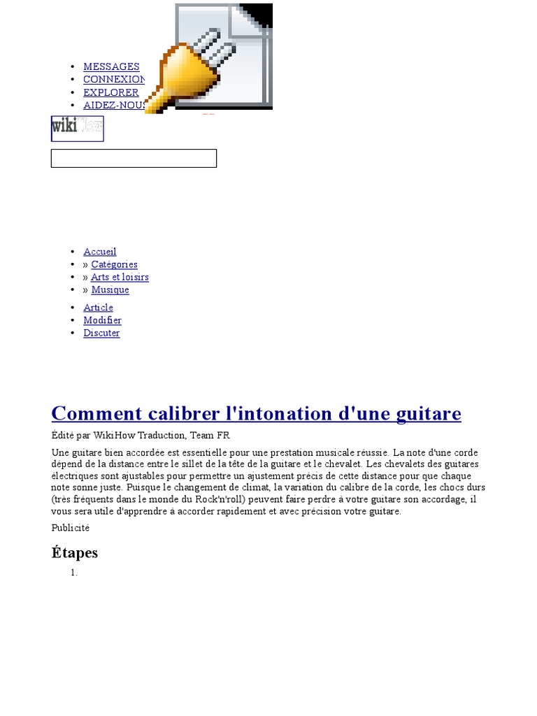 Calibrer l'intonation d'une guitare | PDF