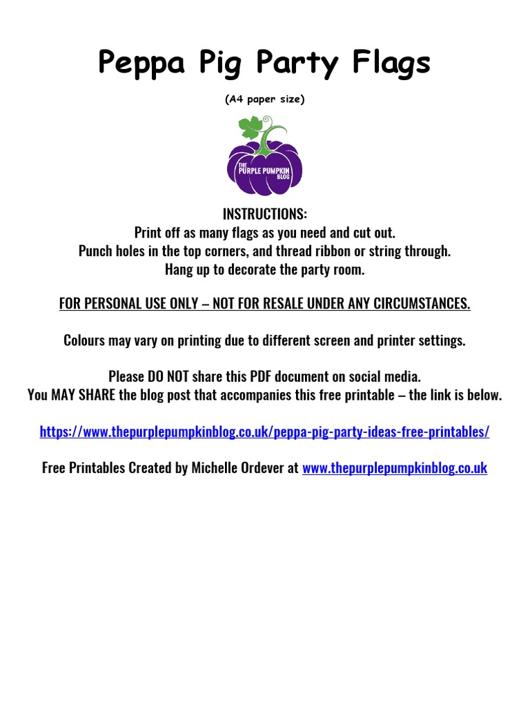 free-printables-peppa-pig-party-flags | PDF