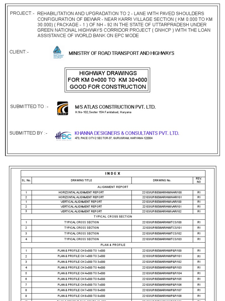 PLAN & PROFILE 0+000 TO 30+000 GFC 20.12.2022.pdf | PDF