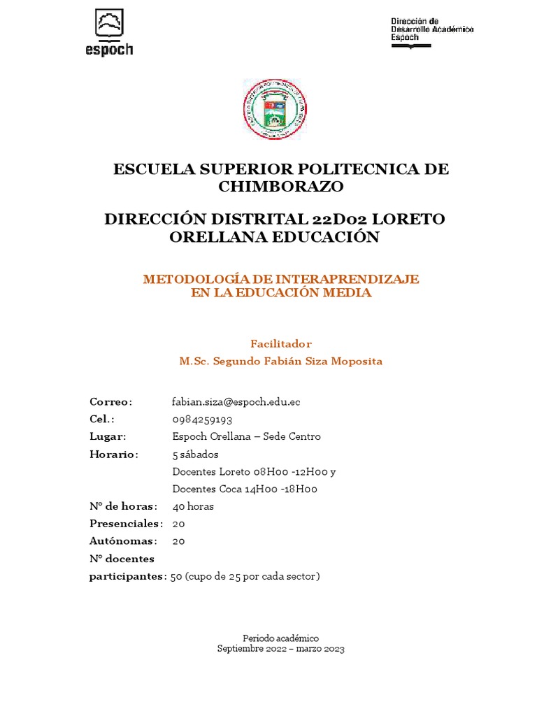 Planificación Curso de Vinculación PDF | PDF