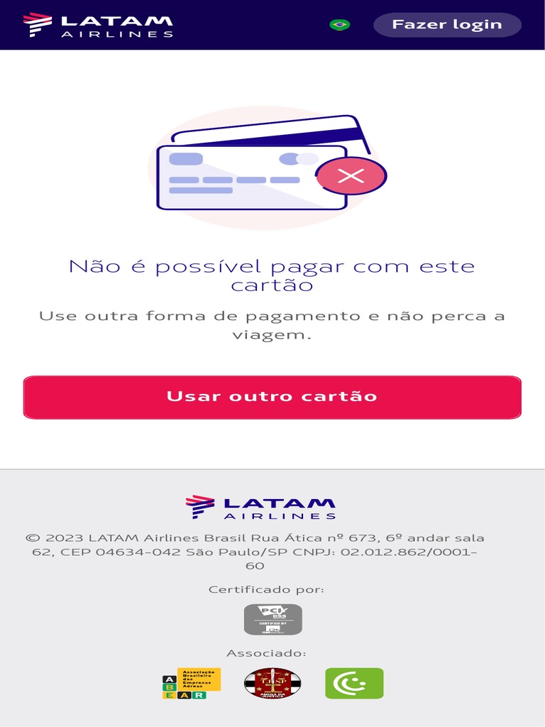 Página de Erro LATAM Airlines PDF | PDF