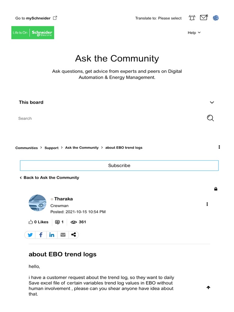 About EBO Trend Logs - Communities PDF | PDF