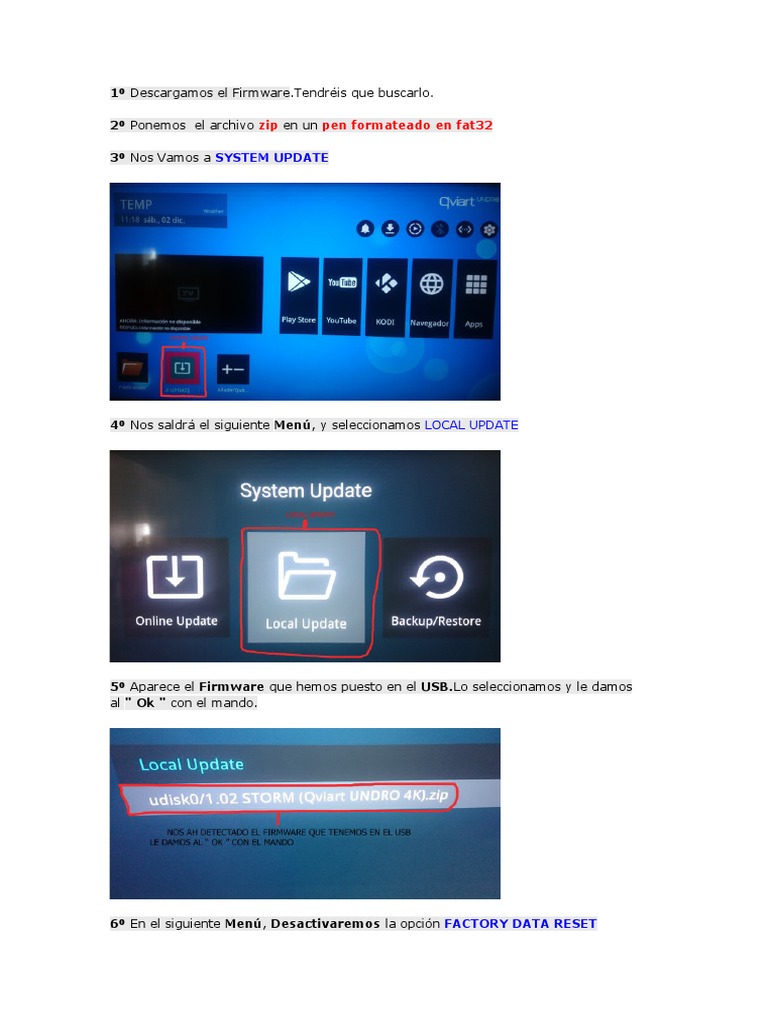Manual Carga Firm Undro 4K | PDF
