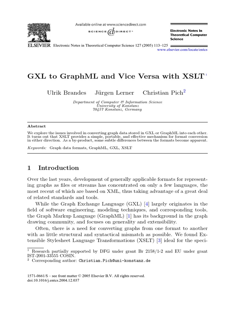 GXL To Graphml and Vice Versa With XSLT PDF | PDF