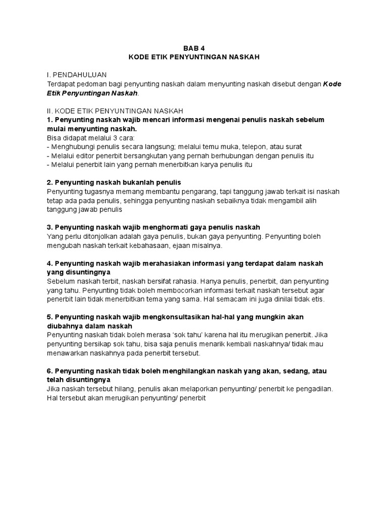 Kode Etik Penyuntingan Naskah | PDF