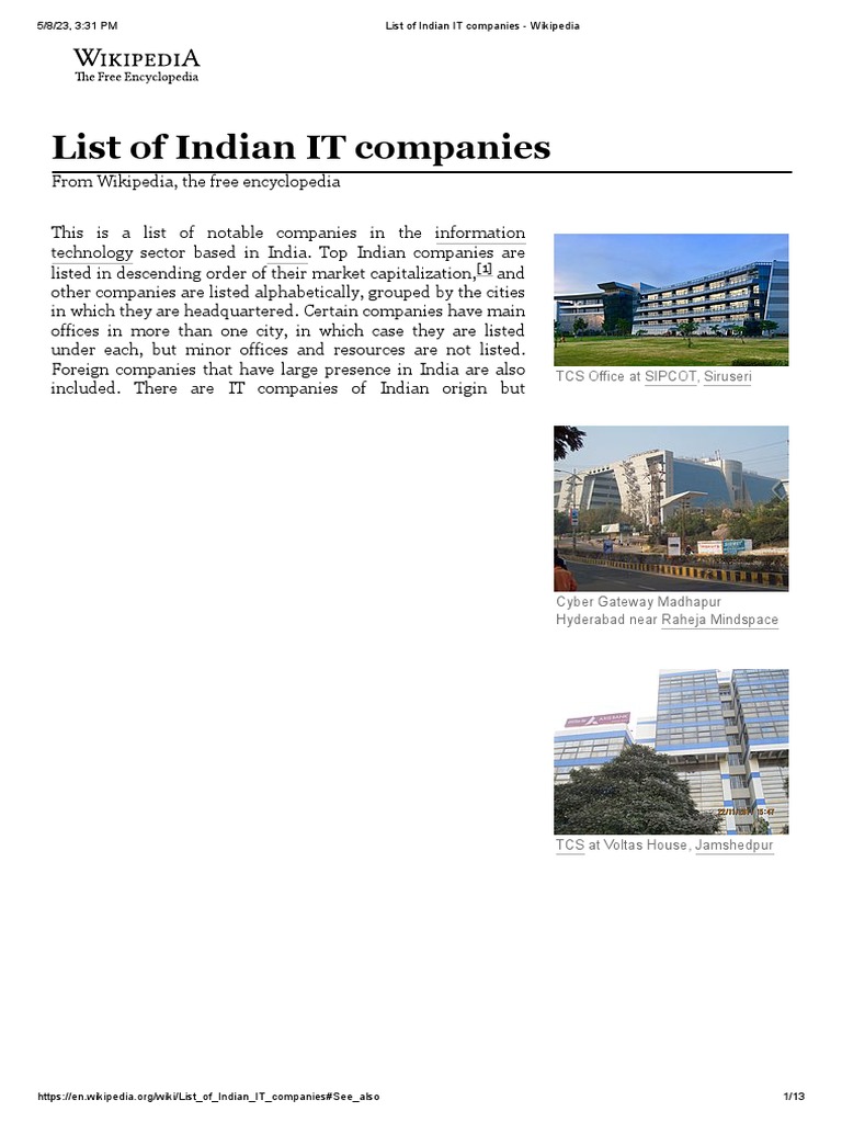 Indian IT Companies Overview | PDF