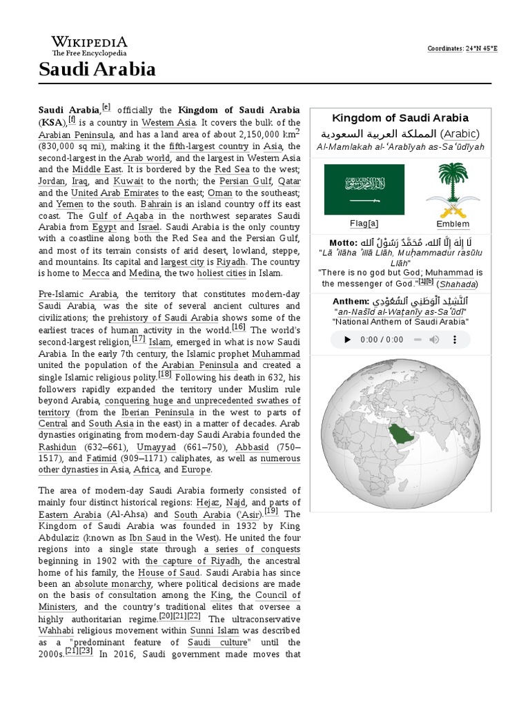 Saudi Arabia PDF | PDF | Saudi Arabia | House Of Saud