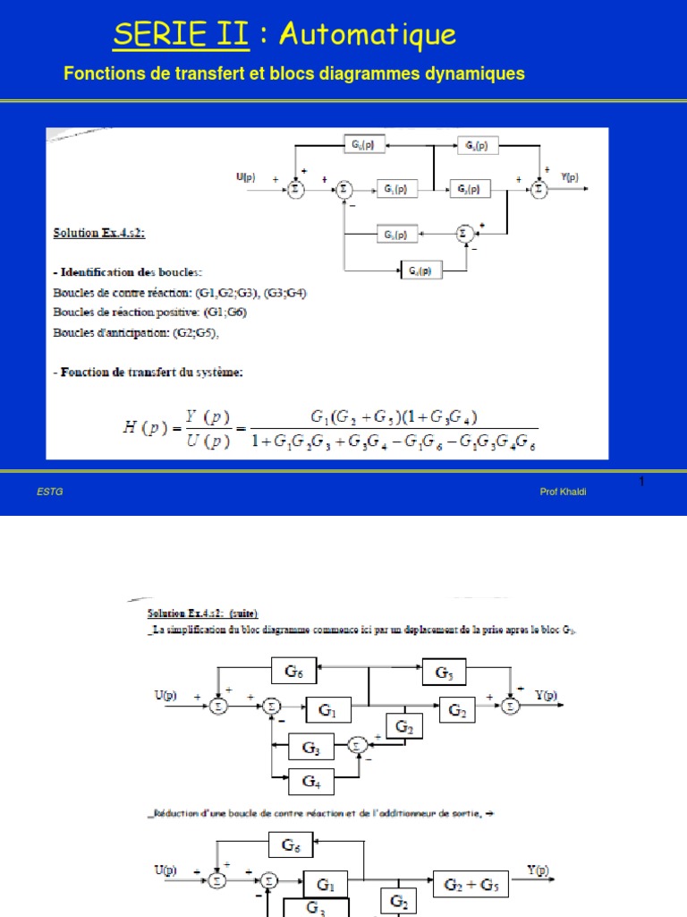 Fonctions de Transfert en Automatique | PDF