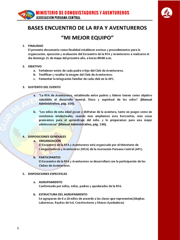 BASES ENCUENTRO DE LA RFA Y AVENTUREROS 2023.pdf | PDF