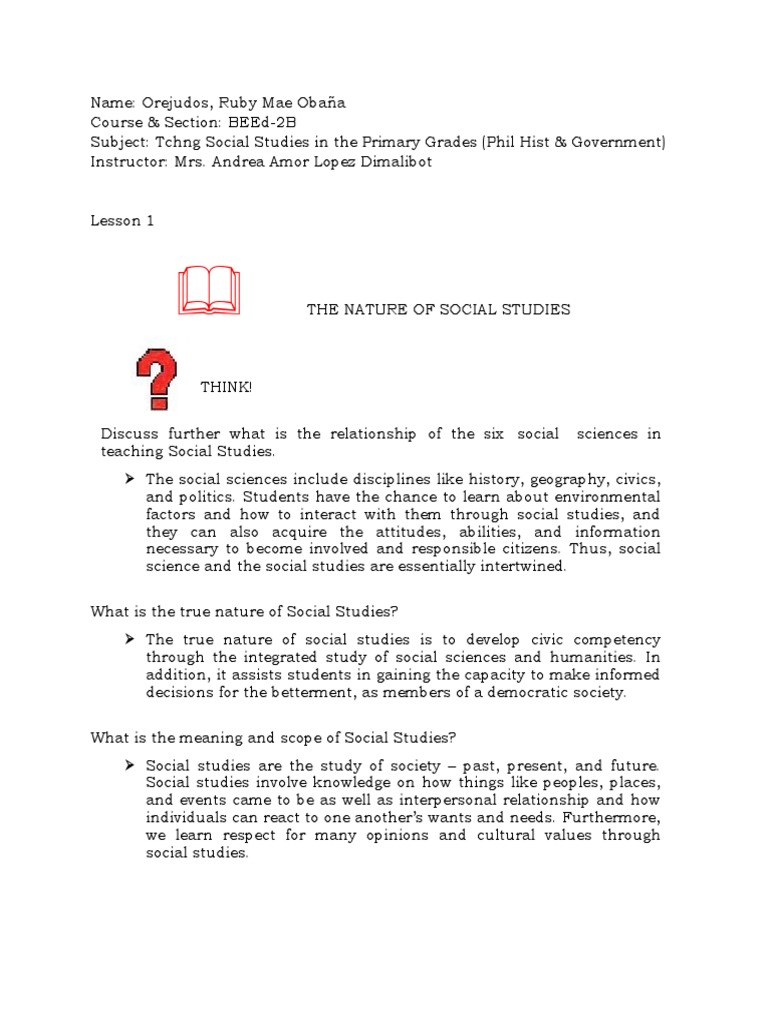 Assignment in Social Studies | PDF | Science | Cognition