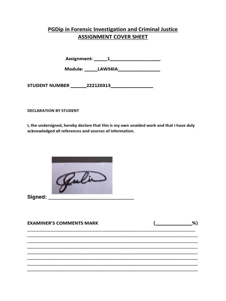 Student Assignment Declaration ASSIGNMENT 1 | PDF