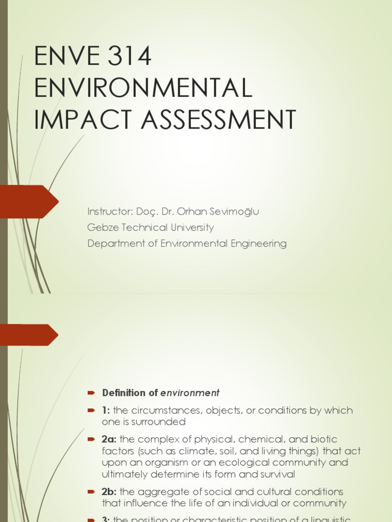 1-Environmental Impact Assessment-lecture 1.pdf | PDF | Environmental Impact Assessment ...