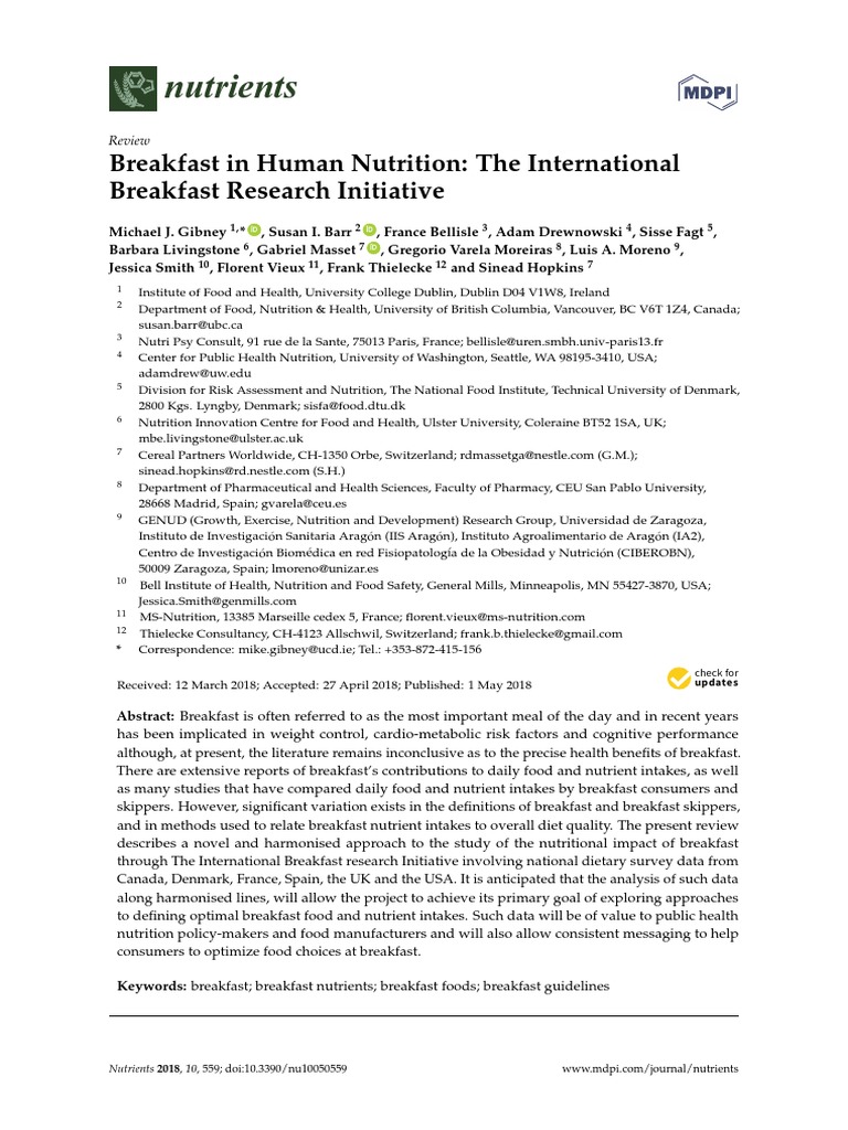 Nutrients 10 00559 v2 PDF | PDF | Nutrients | Diet (Nutrition)