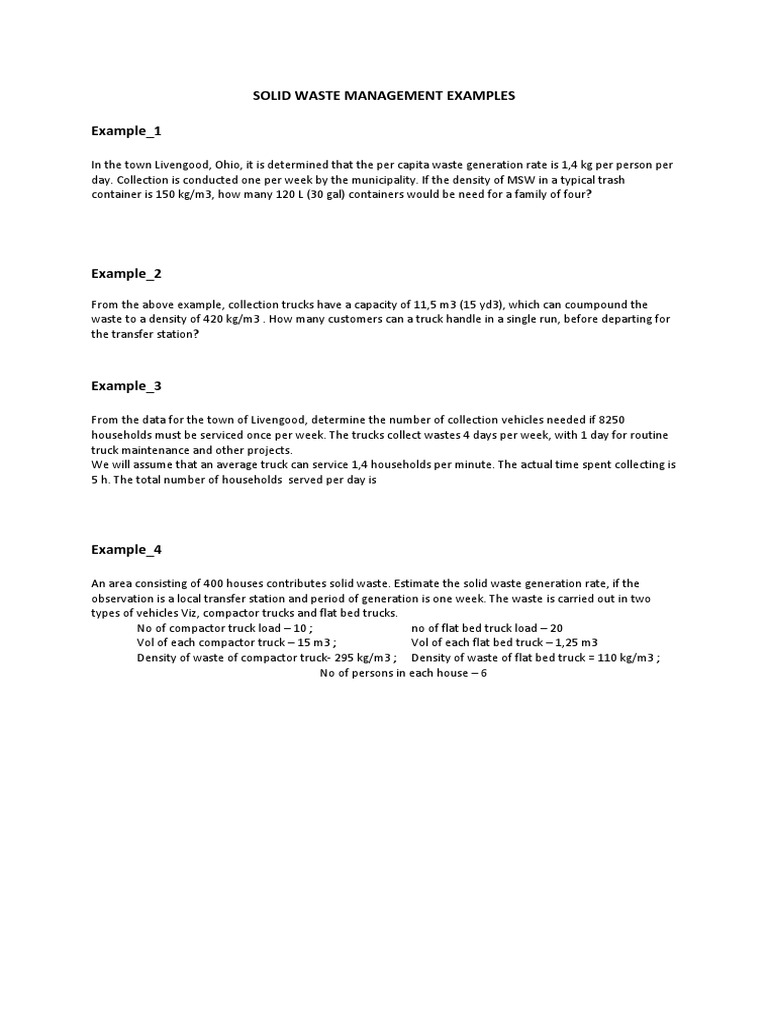 Solid Waste Management Scenarios | PDF
